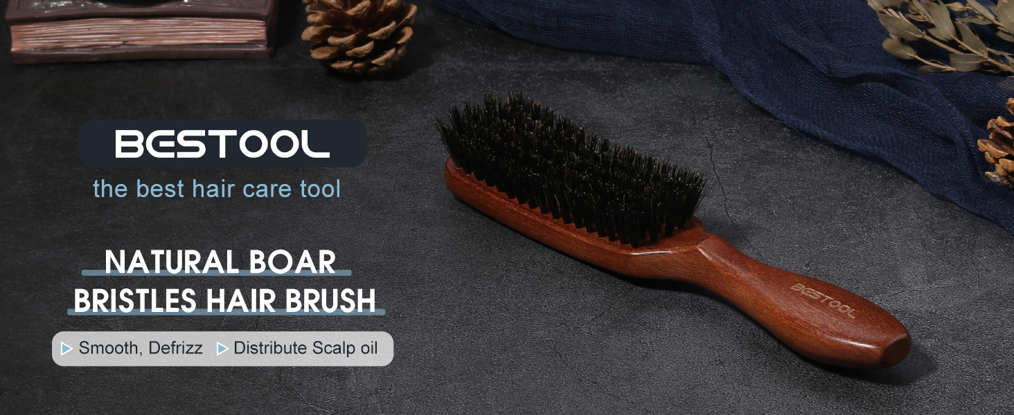 Amazon.com : BESTOOL Hair Brush, Boar Bristle for Women Men, Detangling & Styling, Natural ...