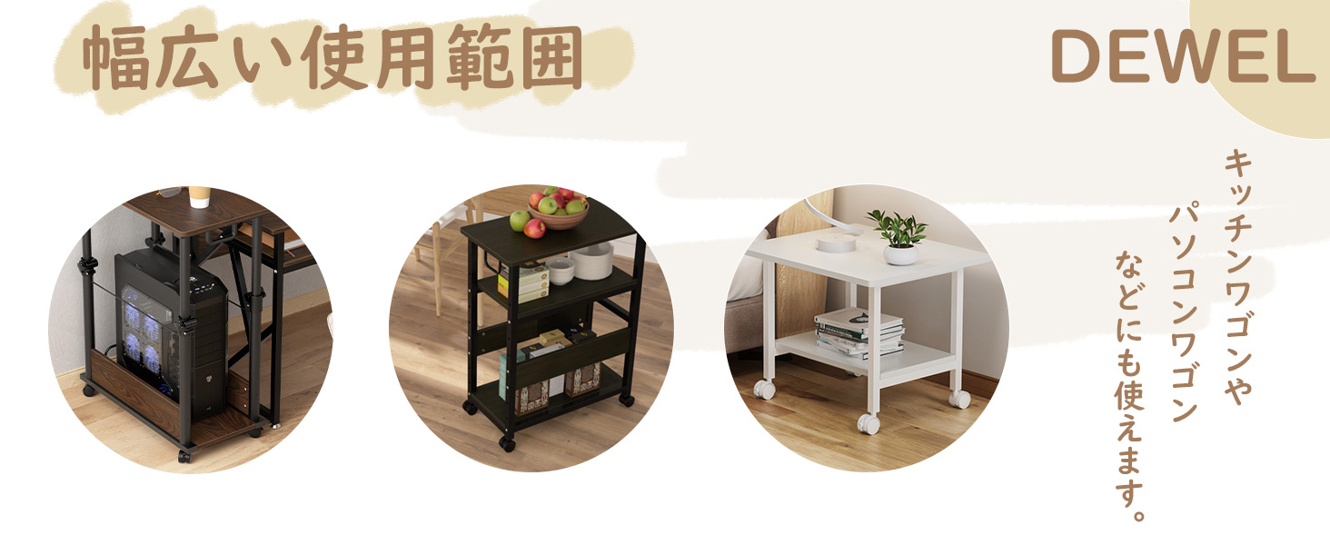 Amazon | DEWEL キャスター M8ネジ式キャスター ストッパー付き 50径 360度回転 静音 取替えキャスター ネジ込み式 4個 セット ホワイト (M8) | キャスター