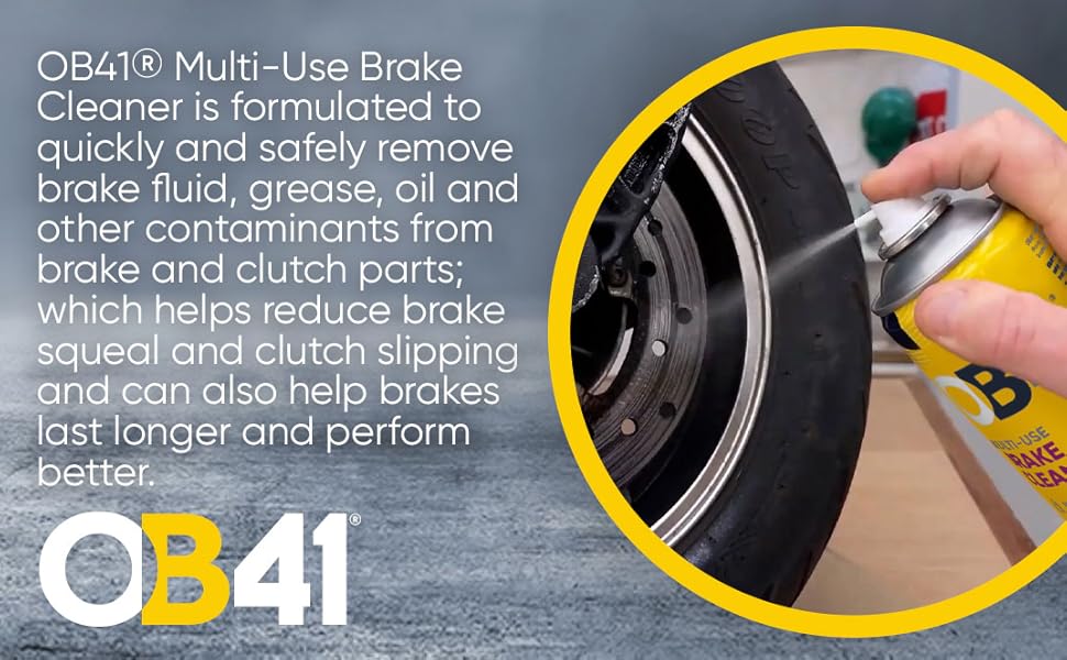 OB41 Multi-Use Brake Cleaner - Cleaner for Brake & Clutch Parts - Non Staining, Non Corrosive to ...