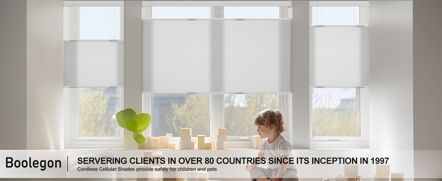 Boolegon No Drills No Tools Light Filtering Cellular Shades Top Down ...
