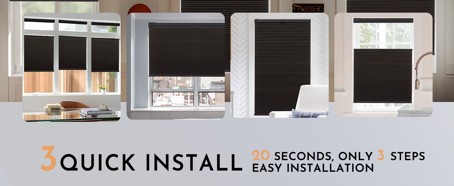 Amazon.com: No Drill No Tools Cellular Shades for Windows, Top Down Bottom Up Honeycomb Blinds ...