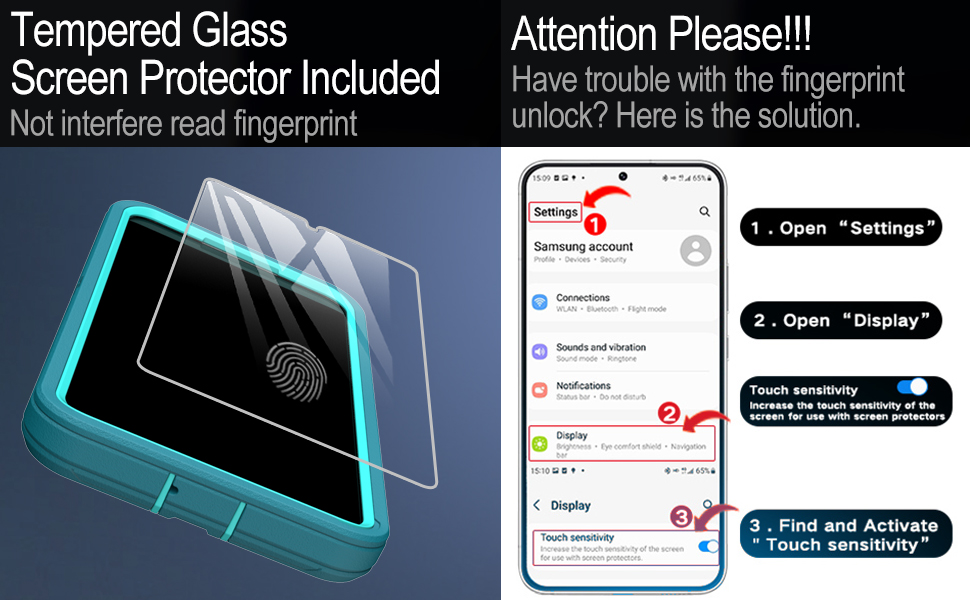 Amazon.com: Aliruke for Samsung Galaxy S22-Plus 5G Case, with Screen Protector, Dust-Proof Port ...