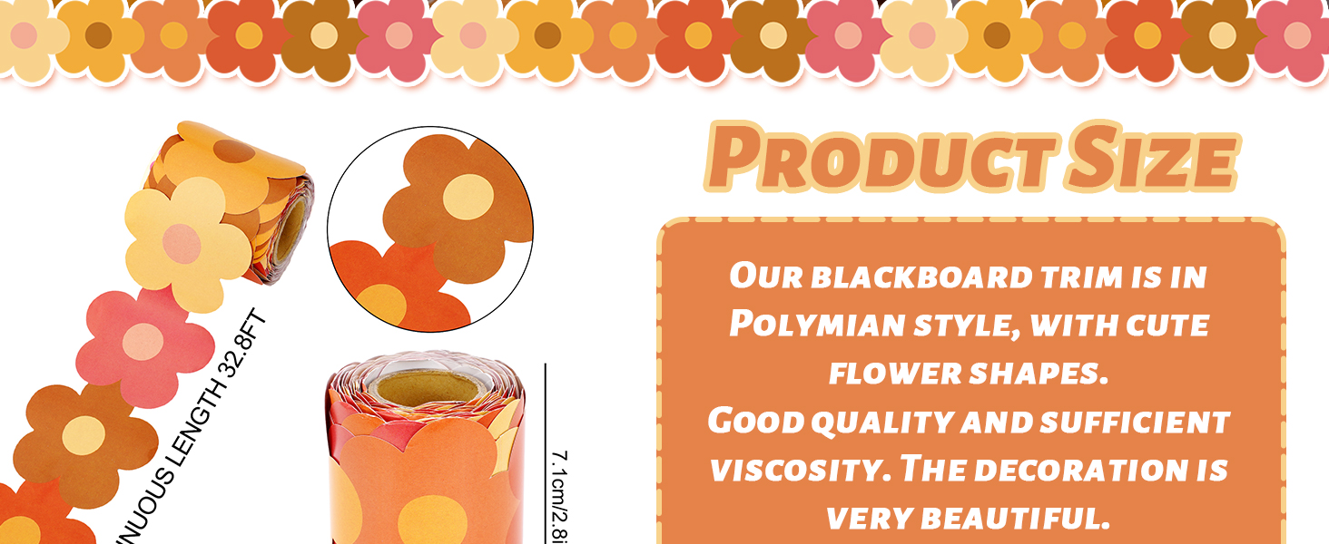 Amazon.com: Whaline 32.8ft Groovy Retro Hippie Flower Bulletin Board ...