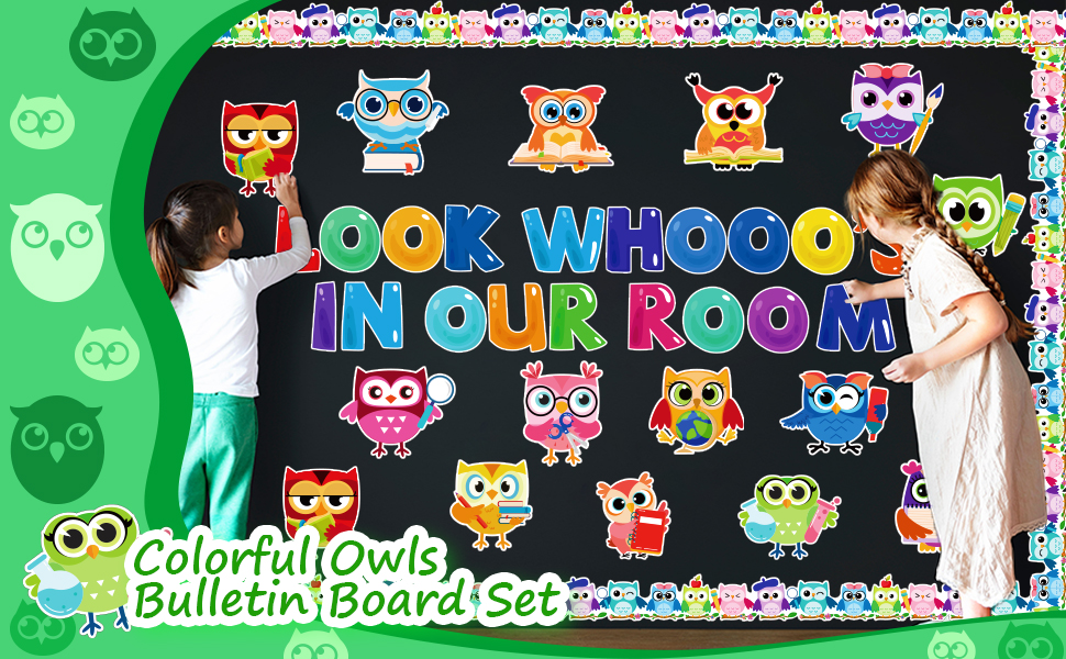 Amazon.com : Kepeel Colorful Owls Classroom Bulletin Board Decorations ...