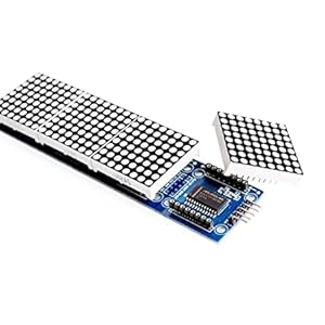 MAX7219 Dot Led Matrix Module 4 In 1 Display with 5P Line Module For Arduino Micro-controller ...
