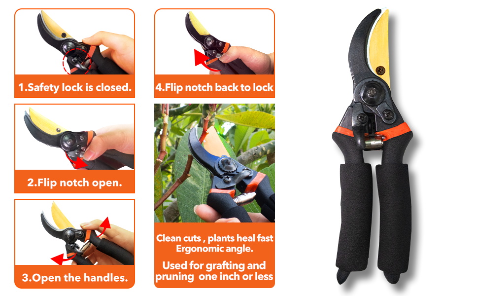 Amazon.com : Bypass Pruning Shears for Garden - Effortless Pruning Shears for Grapevines, Bonsai ...