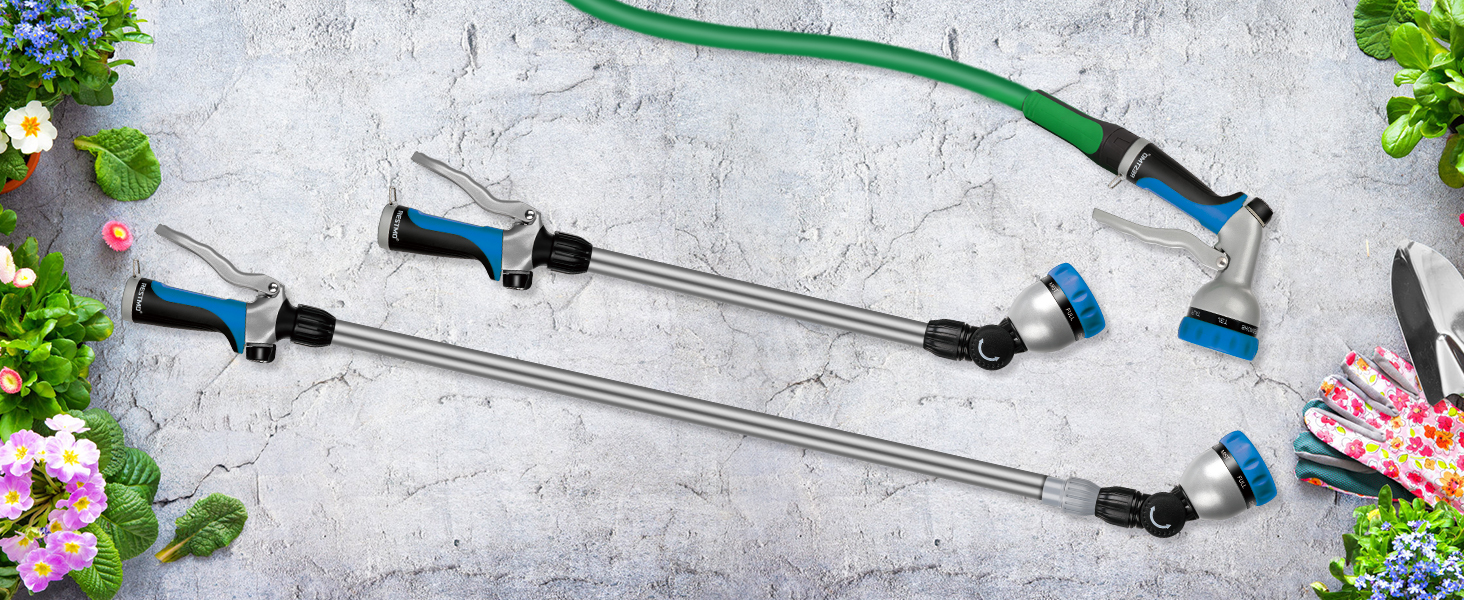 Amazon.com : RESTMO Metal Watering Wand, Heavy Duty Garden Hose Wand with 180° Swivel Ratcheting ...