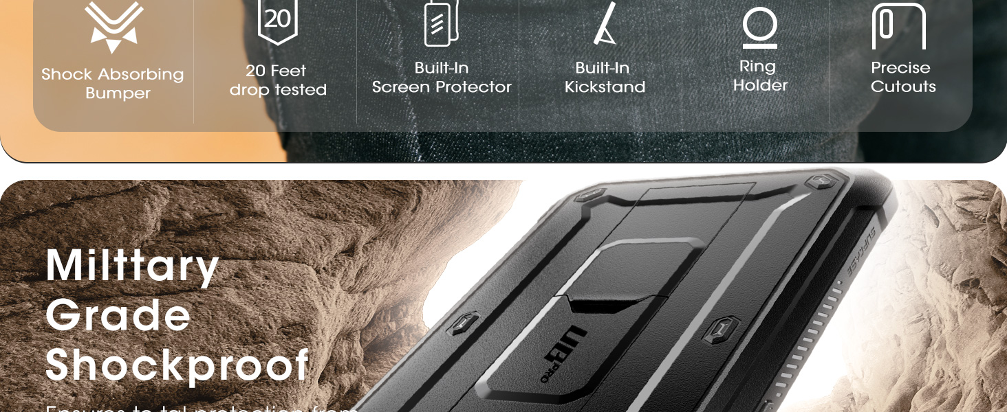 SUPCASE for Samsung Galaxy S24 FE Case with Stand & Belt-Clip, [Unicorn Beetle Pro] [Built-in ...