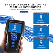 Probador de cable de red, NF-8601S TDR multifunción LCD trazador para RJ45, RJ11, BNC, cable de ...