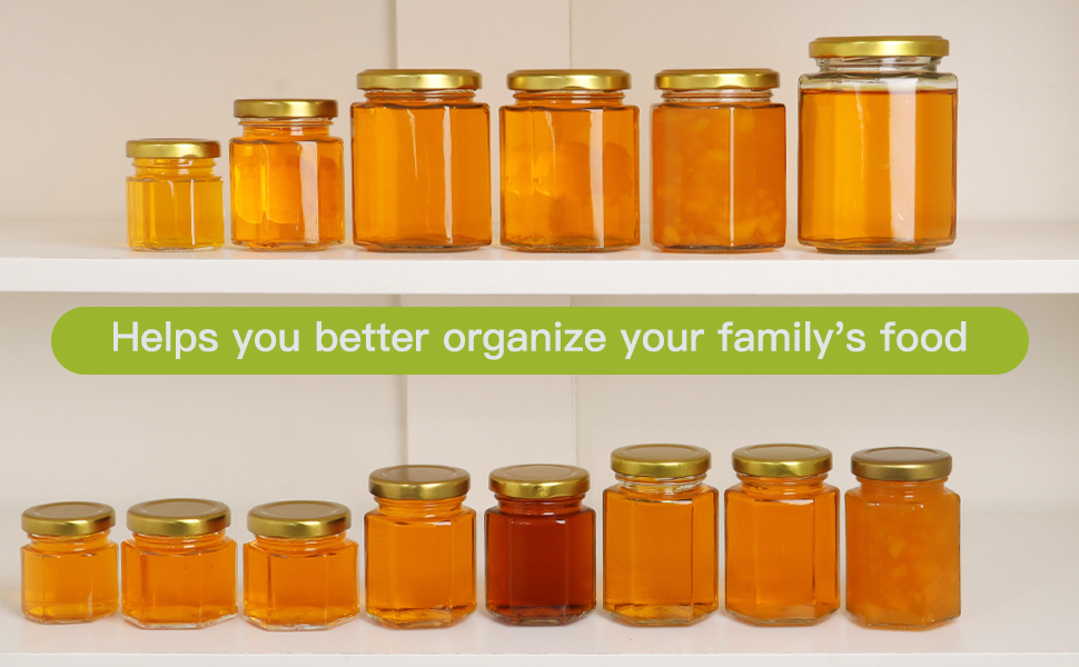 Amazon.com: BIGIVACA 3 oz Mini Honey Jars - 30 Pack Hexagon Glass Jars with Wood Dippers, Gold ...