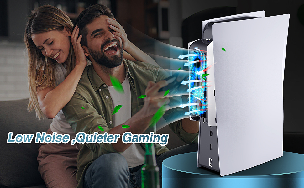 QYCHHJ PS5 Lüfter Kühler für PS 5 mit LED Licht und USB Anschluss 3 ...