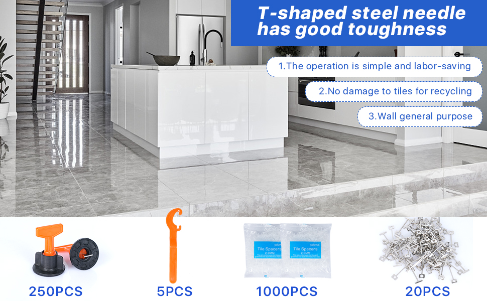 500pcs Tile Leveler Spacers And 2000pcs 3mm Tile Spacer Reusable Tile Leveling System 1 16 Kit