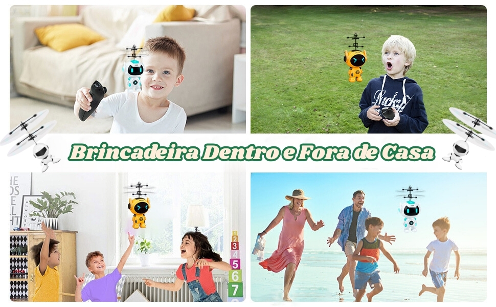 Mini Drone Voador - Robô Helicóptero Voador Infravermelho Brinquedo Luzes LED Recarregavél ...