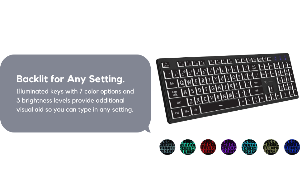 X9 Performance Large Key Keyboard Backlit - Easy to See and Type ...