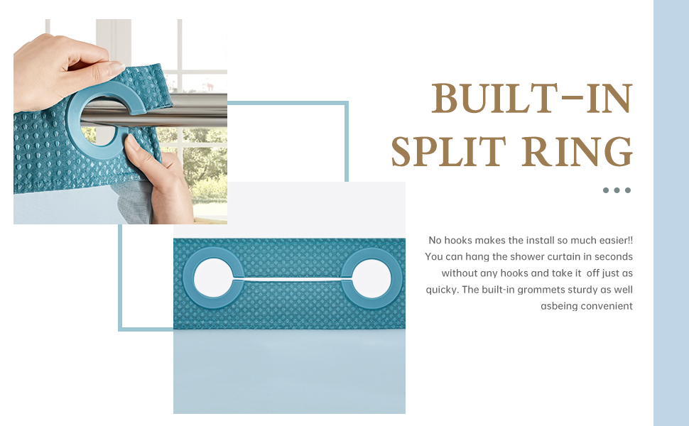 Amazon.com: Yuanice Double No Hook Stall Shower Curtain or Snap-in Liner with Weighted Magnets ...