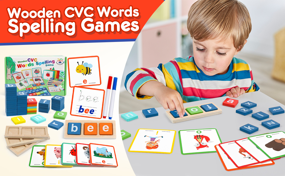 Amazon.com: CVC Word Games, Short Vowel Reading Letters Sorting Spelling Phonics Games Sight ...