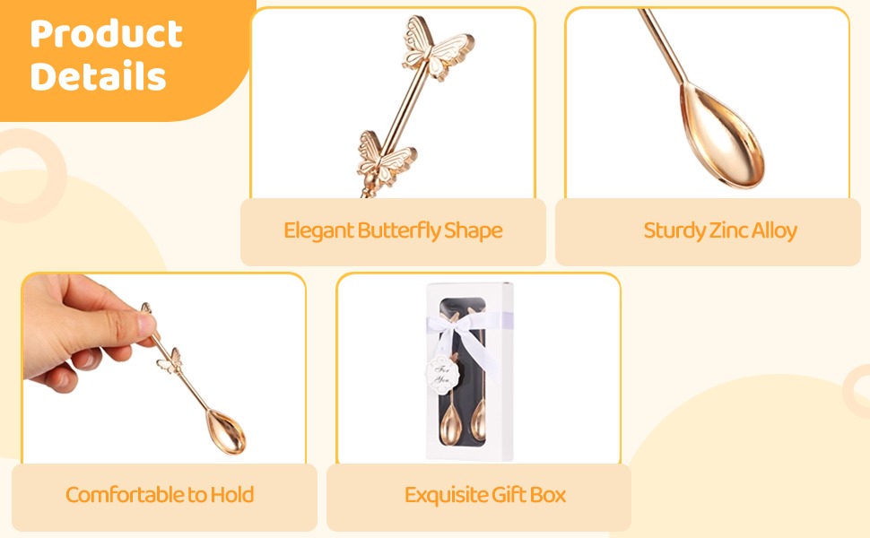 Amazon.com: 60 Pieces (30 Boxes) Butterfly shaped Drink scoop Butterfly Shape Teaspoons ...