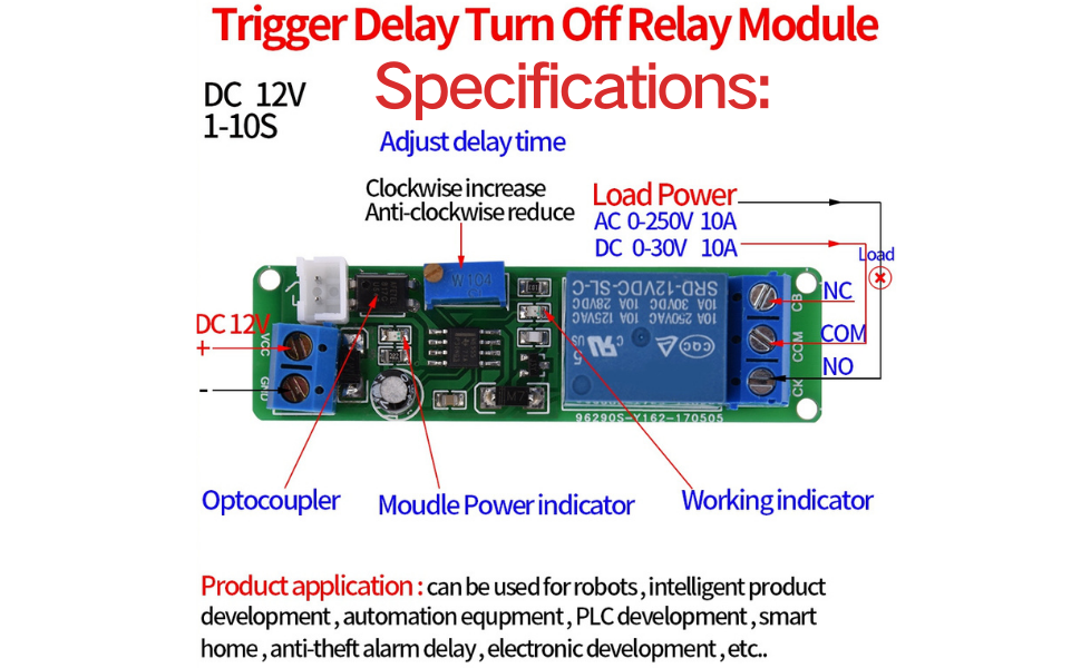 Amazon.com: DC 12V Timer Module,Adjustable Timer Delay Turn Off Module ...