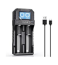 Amazon.com: Dlyfull 18650 Battery Charger 4 Bay, LCD Display Lithium Battery Charger with USB-C ...