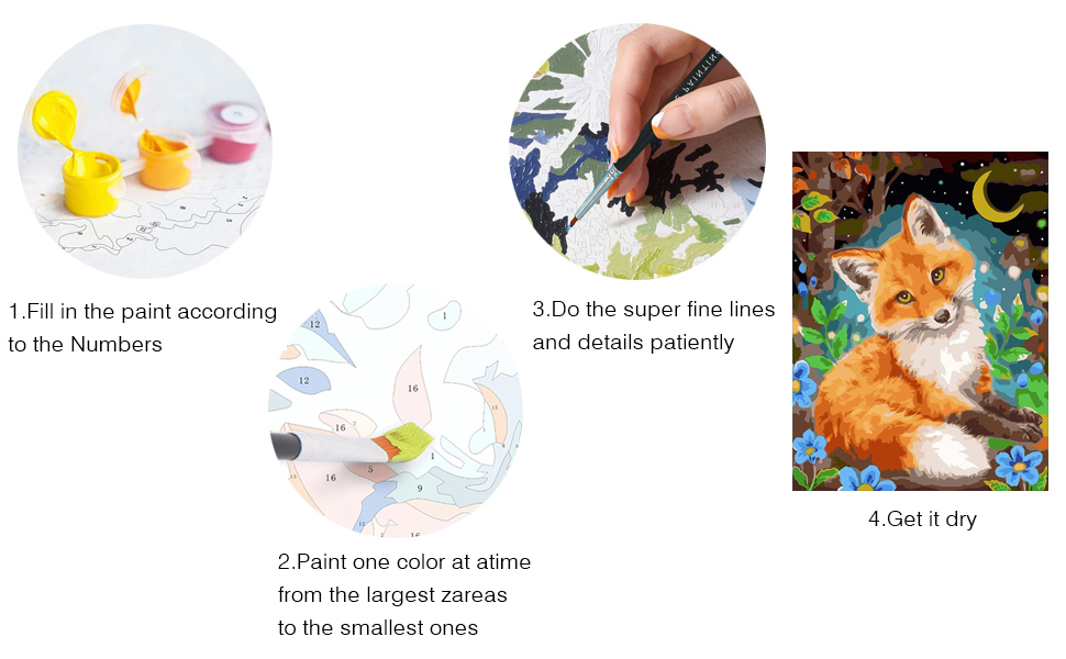 jieyisier Fuchs Malen Nach Zahlen,Fox Malen Nach Zahlen Erwachsene, für anfänger, Zuhause ...