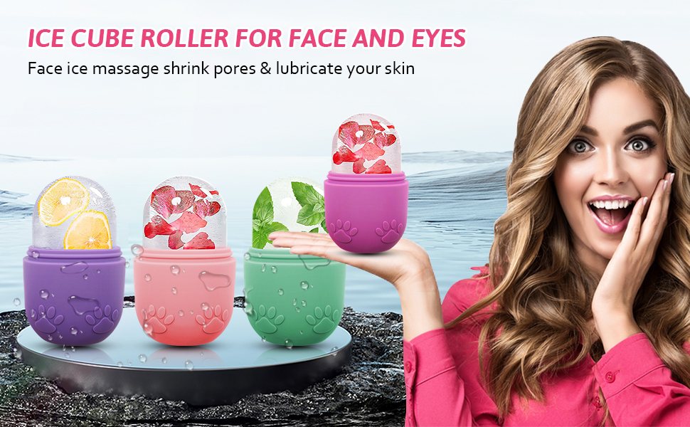 Amazon.com: ZUKIMM Face Ice Roller, Ice Cube Roller for Eye Puffiness Relief, Silicone Icer Tool ...