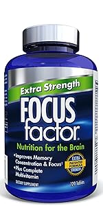 Amazon.com: Focus Factor Adults Extra Strength, 120 Count - Brain Supplement for Memory ...