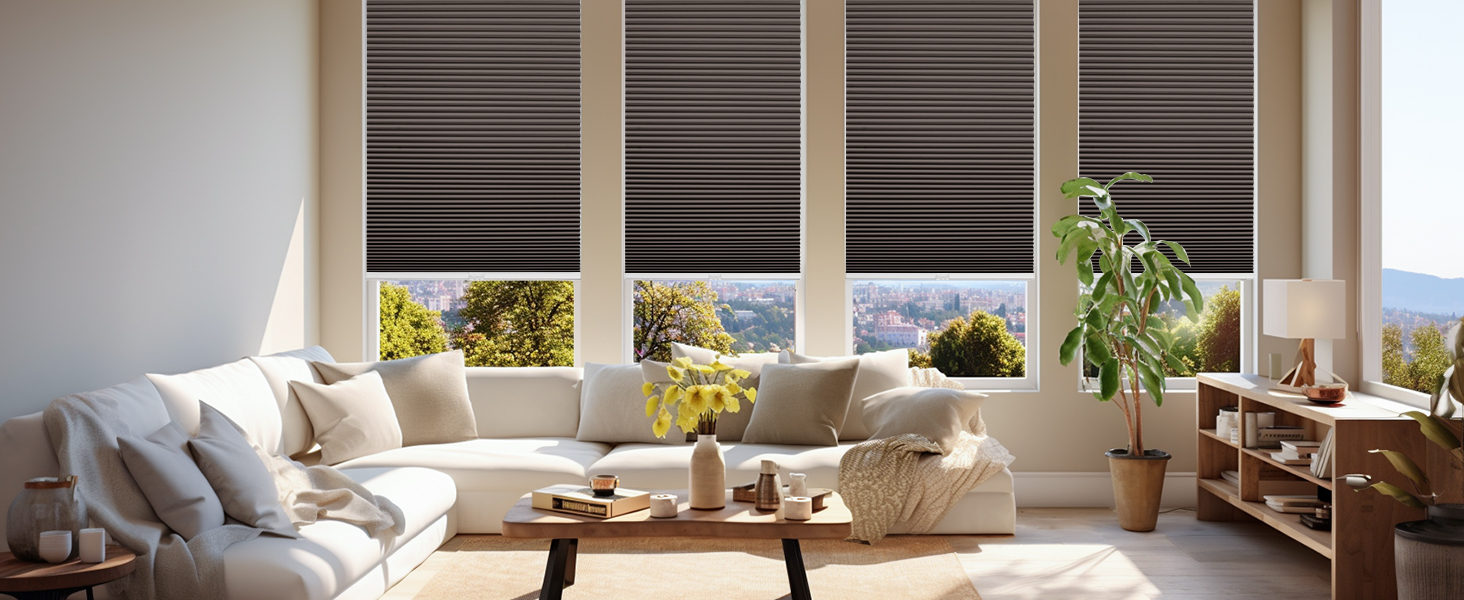 Amazon.com: Changshade Cordless Cellular Shades, Blackout Honeycomb Shades for Windows, Pull ...
