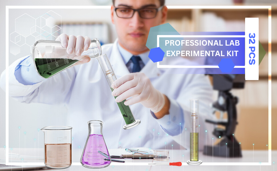 Bello Professional Lab Experimental kit - Combo of 32 Products Beaker ...