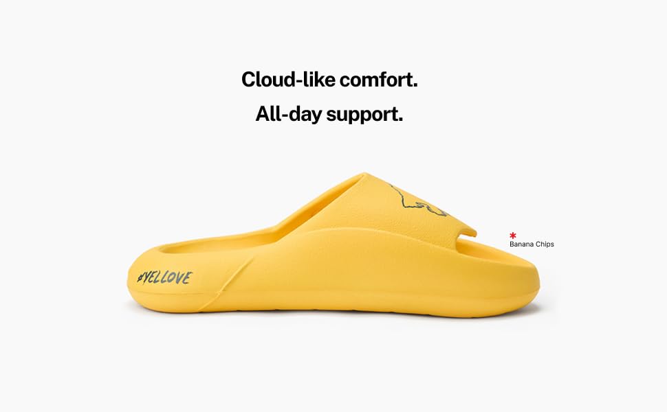 Buy LUDIC Sliders for Men and Women | CSK Banana Chips Collection | CloudFrame Technology ...