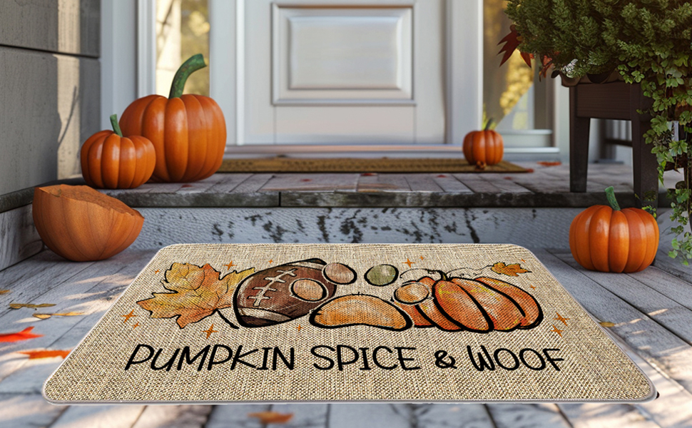 Amazon.com: QIONG MENG Fall Door Mat Cat Maple Leaves Rugs Autumn Harvest Doormat Thanksgiving ...