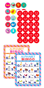 Alphabet Bingo Card Board Matching Game Set, ABC Letters Animals ...