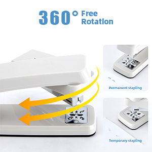Deli/EZWORK - Grapadora giratoria con brazo oscilante, capacidad de 25 hojas, grapadoras de ...