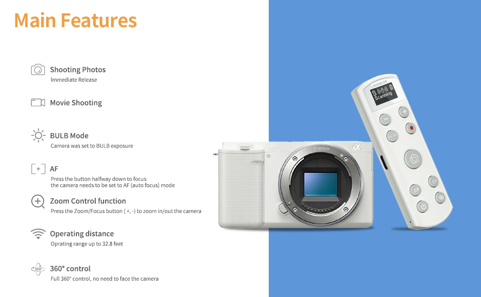 Amazon.com: for Sony Camera Wireless Remote Control - Aodelan Rechargeable Shutter Release with ...