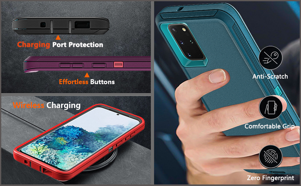 Amazon.com: YKHJKLEC for Samsung Galaxy S20 Plus Case, with 2Pcs [Self Healing Flexible TPU ...