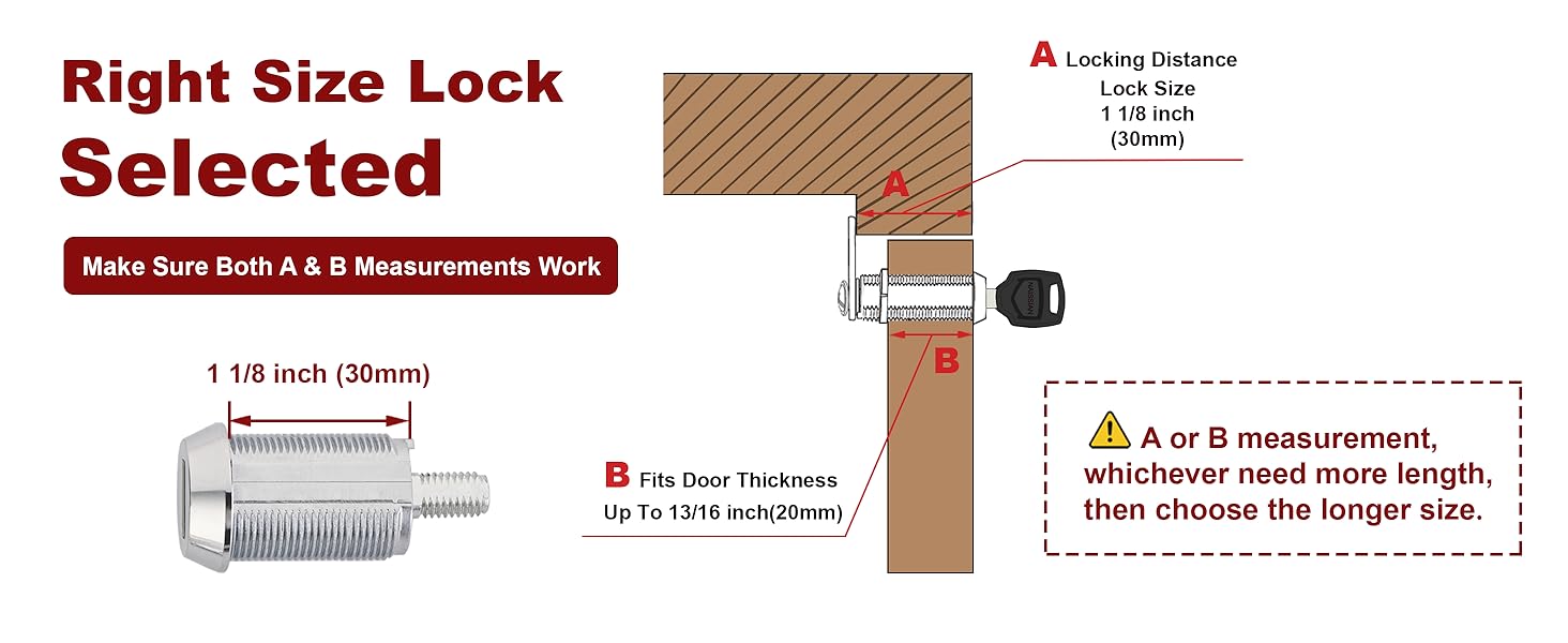 Amazon.com: Naissian Camper Door Lock + 1-1/8" RV Stroage Cam Lock Set,Deadbolt Lock for Entry ...