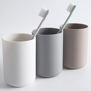 3PCS Bathroom Toothbrush Cup Unbreakable Plastic Tumbler Cup, Reusable ...