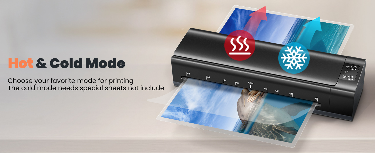 Amazon.com: Laminator, 13 Inch Lamination Machine for A3/A4/A5/A6, With 6 in 1 Personal Desktop ...