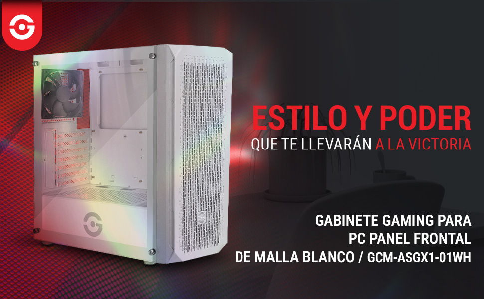 GETTTECH Gabinete Gcm-asgx1-01wh con Ventana, Midi-Tower, ATX/Micro-ATX/Mini-ATX, USB 2.0/3.0 ...