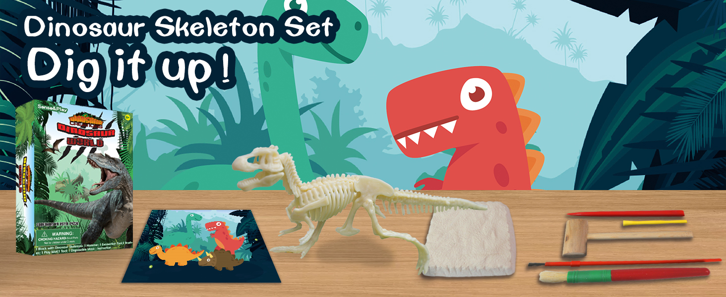 Amazon.com: Dinosaur Excavation Dig Kit, Dinosaur Fossil Digging Kit for Kids, Dig Up Dinosaurs ...