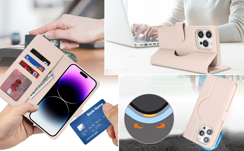 Amazon.com: Havaya for iPhone 14 Pro Max Wallet case for Women iPhone 14 Pro Max case with Card ...