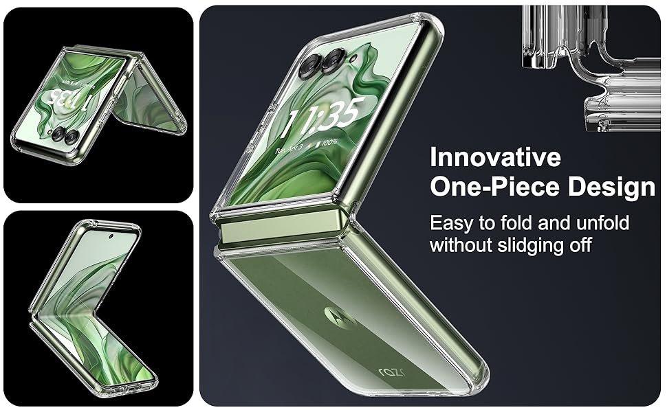 Amazon.com: Cresee Case for Motorola Razr Plus 2024/2025 - Crystal Clear Hard Back + Soft TPU ...