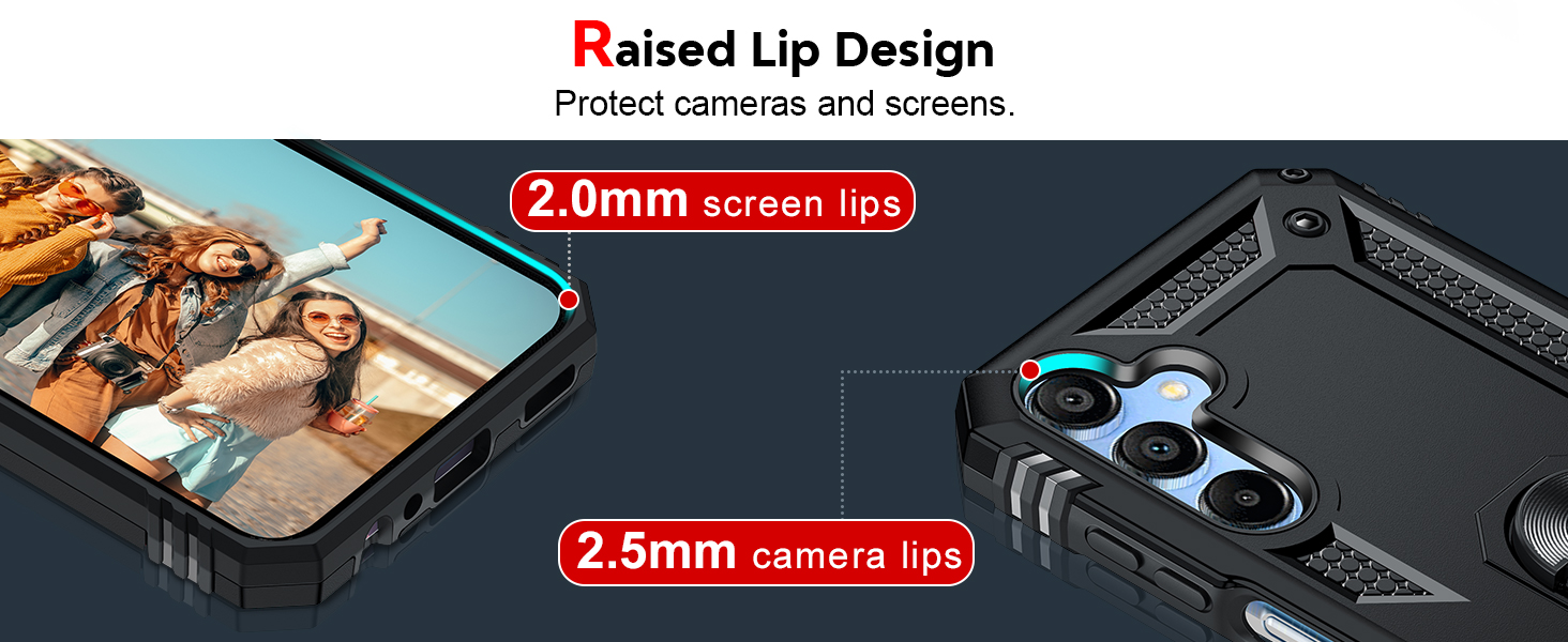 LeYi for Samsung-A15-5G-Case: Samsung A15 Case with 2 PCS Screen Protector, 360° Rotable ...