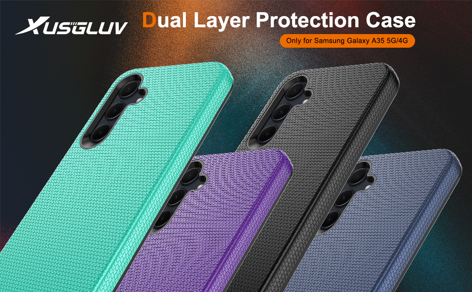 Amazon.com: Xusgluv for Samsung Galaxy A35 5G Case: Dual Layer Protective Cell Phone Cover Heavy ...