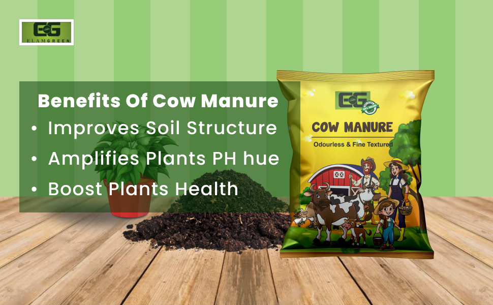 Elamgreen Cow manure fertilizer for plants, organic cow dung fertilizer for home garden 5kg ...
