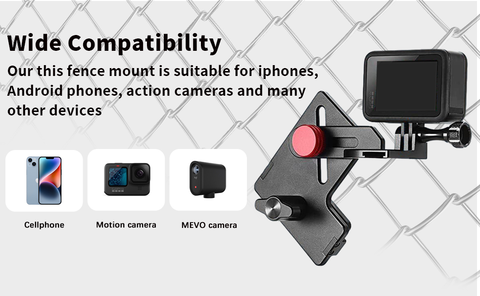 Amazon.com: ALINBIN Fence Mount for iPhone Game Changer Mounting Kit Fence Holder Fence Camera ...