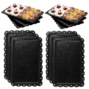 Amazon.com: Peohud 12 Pack Plastic Serving Trays for Party, Disposable ...