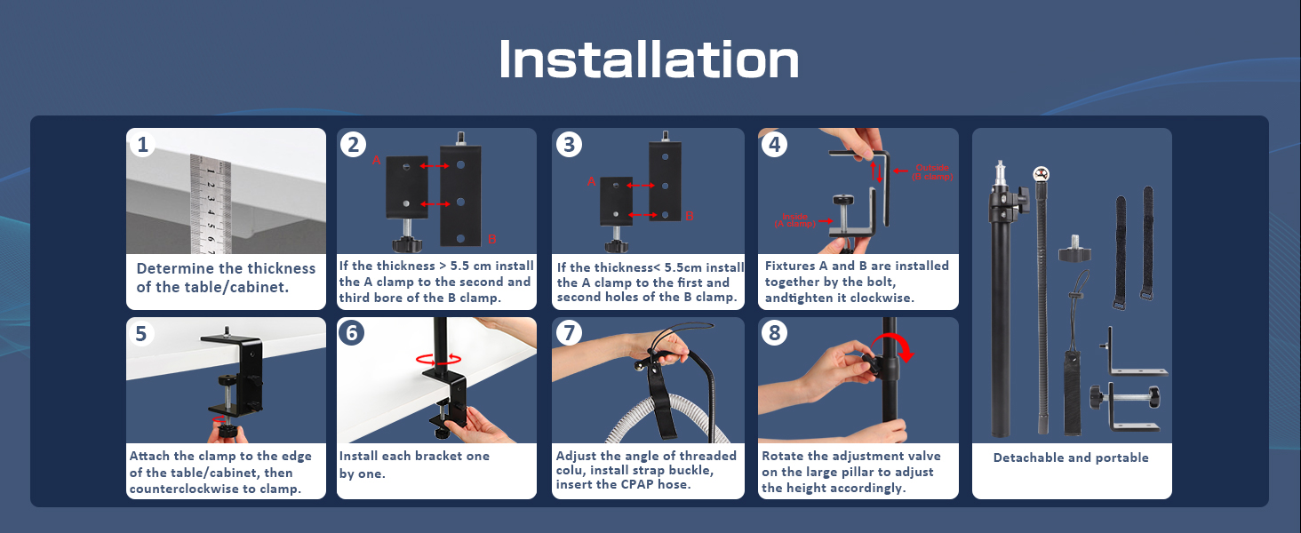 Amazon.com: IKSTAR CPAP Hose Holder for Bed, Portable Bedside CPAP Hose Tube Hanger, Lasts 10 ...
