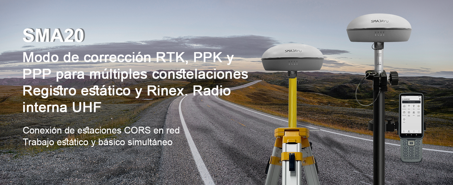 SMA20 RTK PPK GNSS Equipo de topografía de Tierra, Receptor RTK GPS con Rover & Base E600 ...