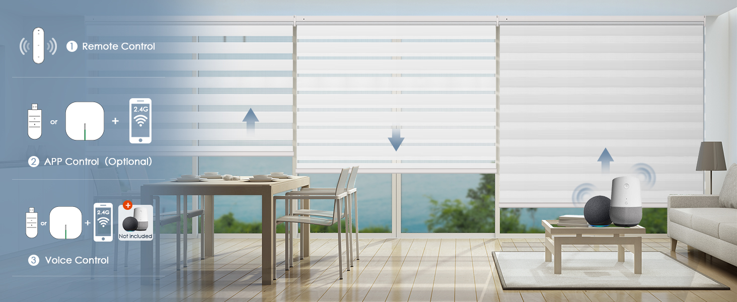 Amazon.com: Grandekor Motorized Zebra Blinds with Remote Control, Smart Blinds Custom Size ...