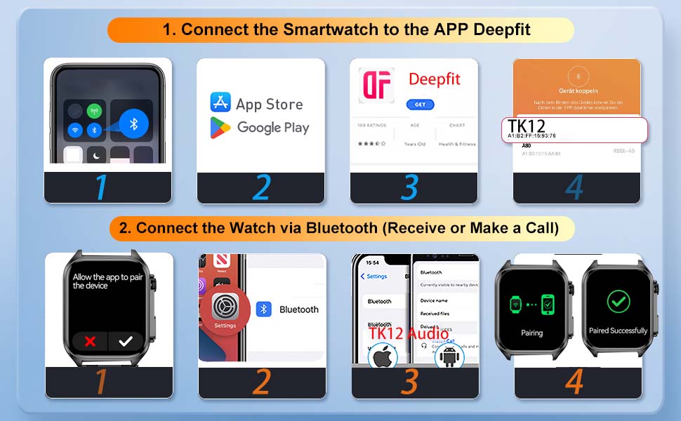 Smart Watch ECG Dial Answer Call, 1,96 Inches Waterproof Smartwatch ...